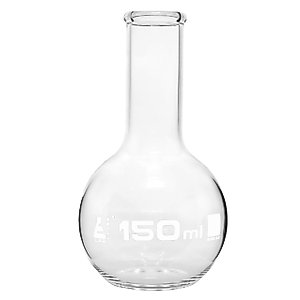 EISCO Boiling Flask, 150ml - Borosilicate Glass - Flat Bottom, Narrow Neck