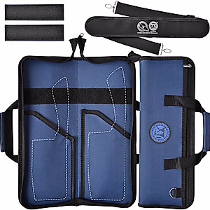 XYJ Chef Knife Bag (8 slots) Holds 8pcs Knives Black Canvas Roll Bags Portable Storage Carry Bag For Kitchen Knife Tools Portable Knife Holder (Knives Not Included)