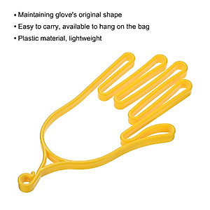 PATIKIL Golf Gloves Stretcher, 1 Pack Plastic Keeper Support Rack Holder Dryer Hanger Frame for Sports Gloves Maintenance, Yellow