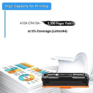 TRUE IMAGE Compatible Toner Cartridge Replacement for HP 410A CF410A CF410X 410X Color Pro MFP M477fnw M477fdw M477 M452dn M452nw M477fdn M452dw M452 M377dw Printer Ink (Black, 2-Pack)
