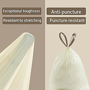 Noacy Small Trash Bags 4 Gallon Drawstring Apply to Kitchen Bathroom Bedroom Trash Can Mini White Garbage Bags, 62 Count