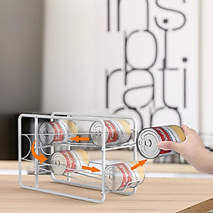 MOOACE 4 Pack Can Dispenser Rack, Stackable Can Storage Organizer Holder for Canned food Kitchen Cabinet Pantry Countertop, White