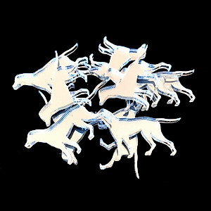 Super Cool Creations Pointer Dog Shaped Crafting Mirrors, Set of 10, Many Colours, Shatterproof Acrylic, Duck Egg Blue, Pack of 10 x 3cm