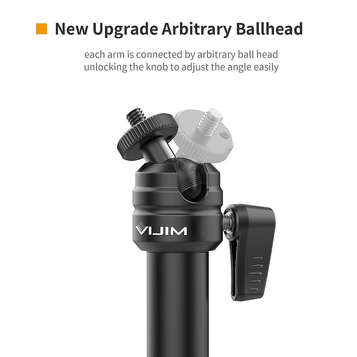 JUSMO LS04 Flexible Arm, Detachable 2-Section Magic Arm for Small Cameras, Lights and More