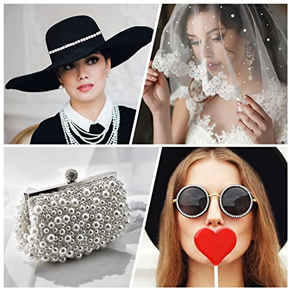 FEPITO 11070 Pcs Flat Back Pearl 8 Sizes Half Round Pearls Flatback Pearl Beads Half Pearl Bead for Crafts Embellishment Shoes DIY Phone Nail Making