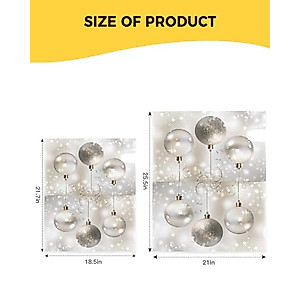 AMZRicher Christmas Balls Mailbox Covers Magnetic Large Size, Gradual Silver White Star Snowflake Post Box Cover Mail Wrap Outdoor Garden Yard Decoration 21x25.5