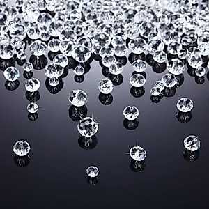 WILLBOND 1900 Pieces Glass Crystal Beads 4/6/ 8 mm Clear Rondelle Glass Crystal AB Spacer Beads for Jewelry Making DIY Craft Project Supplies, 15 Strands