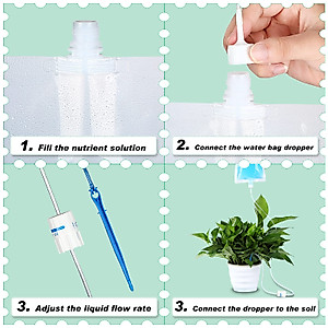 Plant Drip Irrigation Bag Automatic Irrigation Device with Water Bag Automatic Watering System Plant Waterer Self Kit for Potted(4 Pieces)