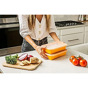 (2 Pack) Large Silicone Freezer Containers For Soup, Pasta Sauce, Leftovers, Broth & More - 6 Cup Reusable BPA Free Non Plastic Food Storage Freezing Trays With Lids & Measurement Lines (2 Pack)