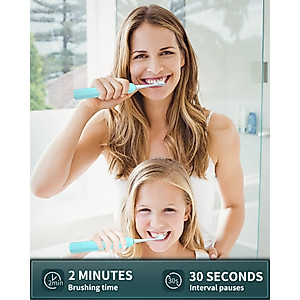 CRKIOB Electric Toothbrush for Adults Ultrasonic Rechargeable Power Toothbrushes One Charge for 180 Days Use with 2 Brush Heads and Holder Electric Toothbrushes (Green)