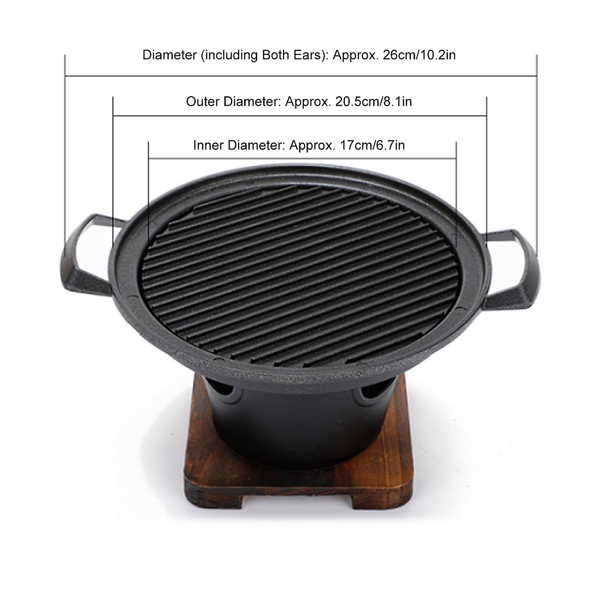 Barbecue Grill, Mini Hibachi Grill, Small Tabletop Grill Prevent Sticking Easy Cleaning Portable Smokeless Tabletop Charcoal Grill for One Person for Indoor