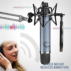 Blue Ember Mic Shock Mount with Pop Filter to Reduce Vibration Noise for Blue Ember Condenser Microphone by YOUSHARES