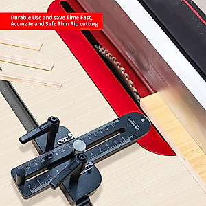 Jikbeed Thin Rip Jig/Thin Rip Jig Table Saw Jig Guide for Making Repetitive Narrow Strip Cuts - Fits 3/8" x 3/4" T-Slot, Compatible with Table Saw, Band Saw, and Router Table