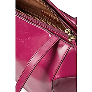 HOBO Haven Tote for Women - Leather Construction with Top Handles, Cotton Lining, Zippered Closure, and Stylish Tote Fuchsia One Size One Size