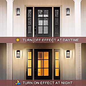 Dusk to Dawn Modern Outdoor Wall Light Exterior Light Fixtures Black Aluminum with Crack-Like Glass Create Gorgeous Lighting Effects UL and IP65 Waterproof Wall Sconce Outdoor for Front Porch Lighting