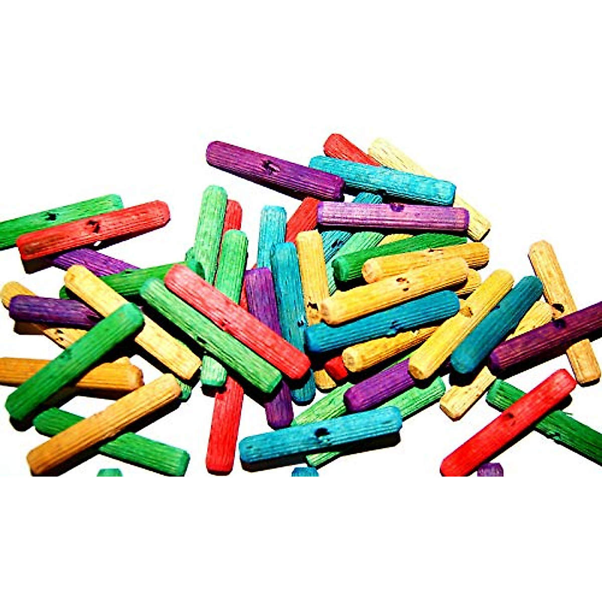 Wooden Wood Colored Blocks 50 Pins Grooved Parts for Bird parrot toys Lorie Amazon