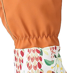 Ruibo Leather Rose Gardening Gloves/Thorn Proof Pruning Gloves With Puncture Resistant Long Sleeve Polyester Print Cuff/For Blackberry Plants Rose Bush Women