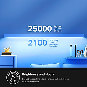 Kasa Smart LED Light Strip, 50 Color Zones RGBIC, 16.4ft Wi-Fi , Works w/ Alexa, Google Assistant & SmartThings, High Brightness, 16M Colors, PU Coating, Trimmable, 2 Yr Warranty (KL420L5)