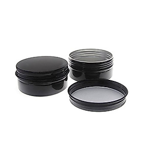 3 oz.Tins Black Aluminum Metal Tin Round Screw Top Lid Containers Jars Metal Storage Tin Jars Aluminum Tin Cans Travel Storage Tins,for Lip Balm DIY Cosmetics Salves, 3oz./3 Ounce/90 ML,10 Pack