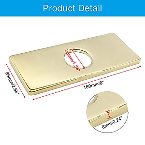Biaungdo 6" Hole Cover Deck Plate, Gold Escutcheon Plate Stainless Steel Bathroom Faucet Plate Rectangle Faucet Cover Plate for 1 or 3 Hole Bathroom Vanity Sink Faucet