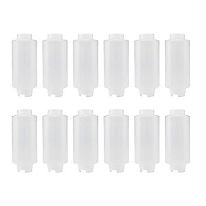 Creative Mark Cylo FIFO Squeeze Bottle Refillable Clear Tip Silicone Dispenser for Paint, Epoxy and Color Mixing - 32 oz. - 12 Pack