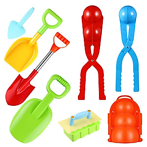 TOYANDONA 7 Pcs Beach Sand Toys Set - Toy Shovel Rake - Sand Molds for Toddlers Kids Outdoor Play