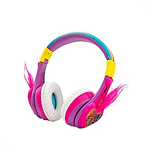 eKids Trolls Band Together Bluetooth Headphones for Kids, Wireless Headphones with Microphone includes Aux Cord, Volume Reduced Kids Foldable Headphones for School, Home, or Travel