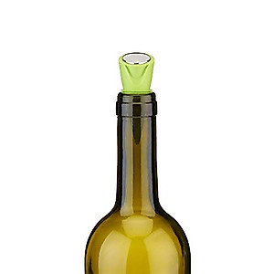 True Cone Silicone Bottle Stoppers, Airtight Wine Preserver, Silicone Wine Corks, Multicolor Set of 2