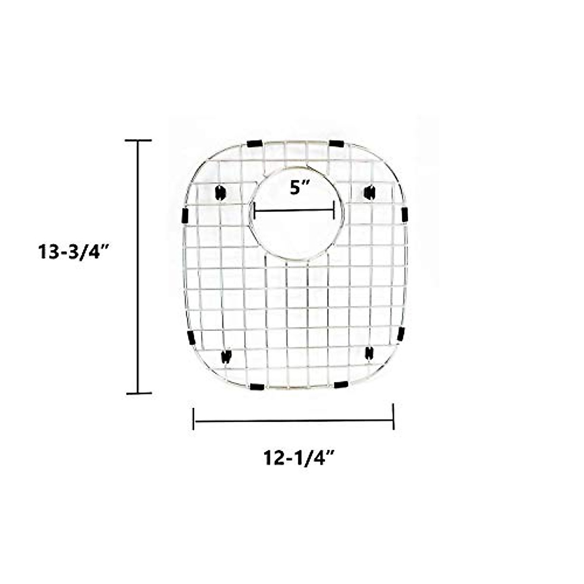 Walter Sinks Stainless Steel Kitchen 13" x 12 Inch Protector Grids for Sinks Universal Double Bowl Drain Racks Grates Bottom Strainer Rear Hole, Silver