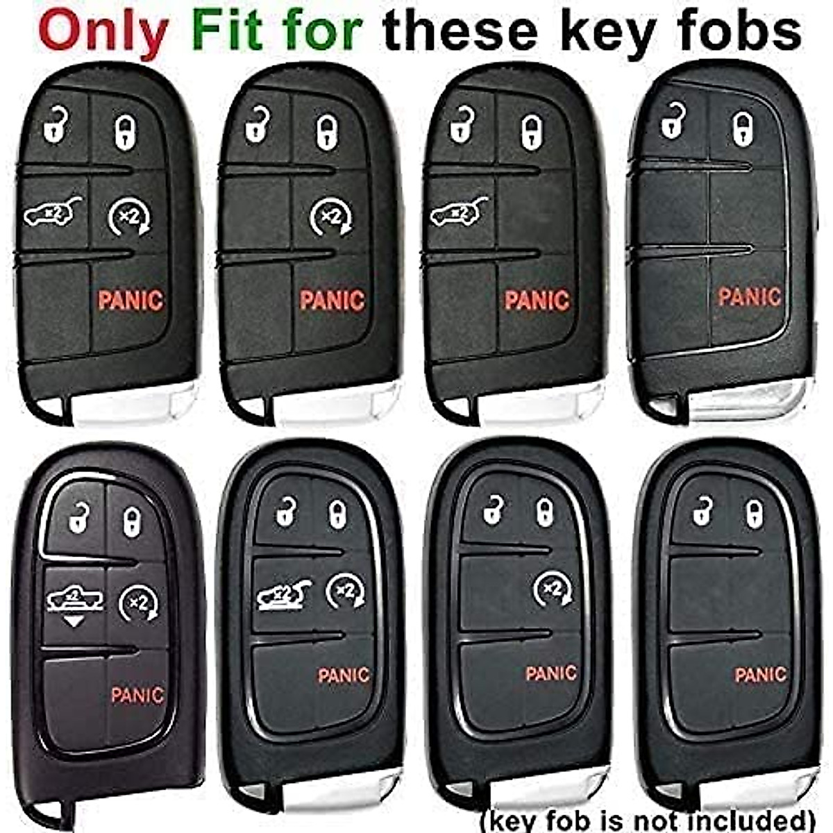 KPPOWER for Dodge Key Fob Cover,Key Fob Case for Dodge Charger Challenger Dart Journey Durango Grand Caravan Smart Premium Soft TPU Dodge Key Case Cover 3/4/5 Button(Blue)