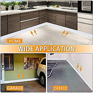 Vinyl Wall Base 4" Vinyl Baseboard Molding Flexible Vinyl Floor Base with 1" Crease Rubber Base Molding for Wall Easy to Install Use to Cover Wall Crevice (5" Wide x 59.1' Long, White)