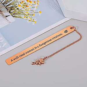 Bookmark Gift for Woman Book Lovers Inspirational Graduation Birthday Valentine Gift for Female Friends Wife Teen Girls Daughter Mom Teacher Christmas Bookmark Gift for Coworker Boss Lady Rose Gold
