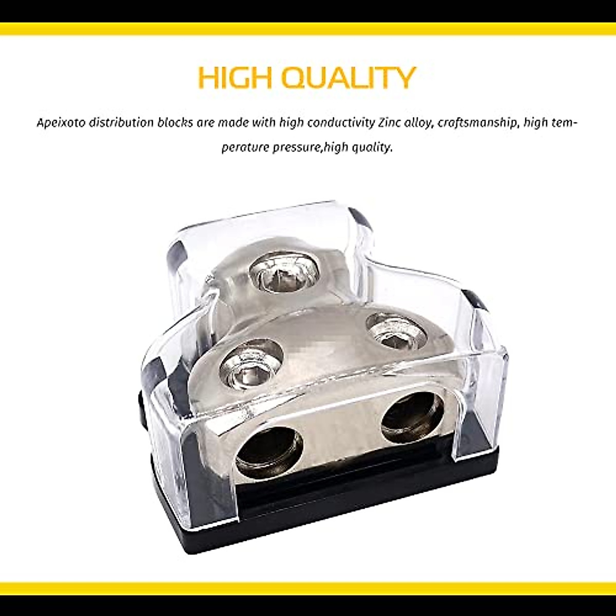 Apeixoto Power Distribution Block 0 Gauge in 4 Gauge Out 2-Way Copper ...