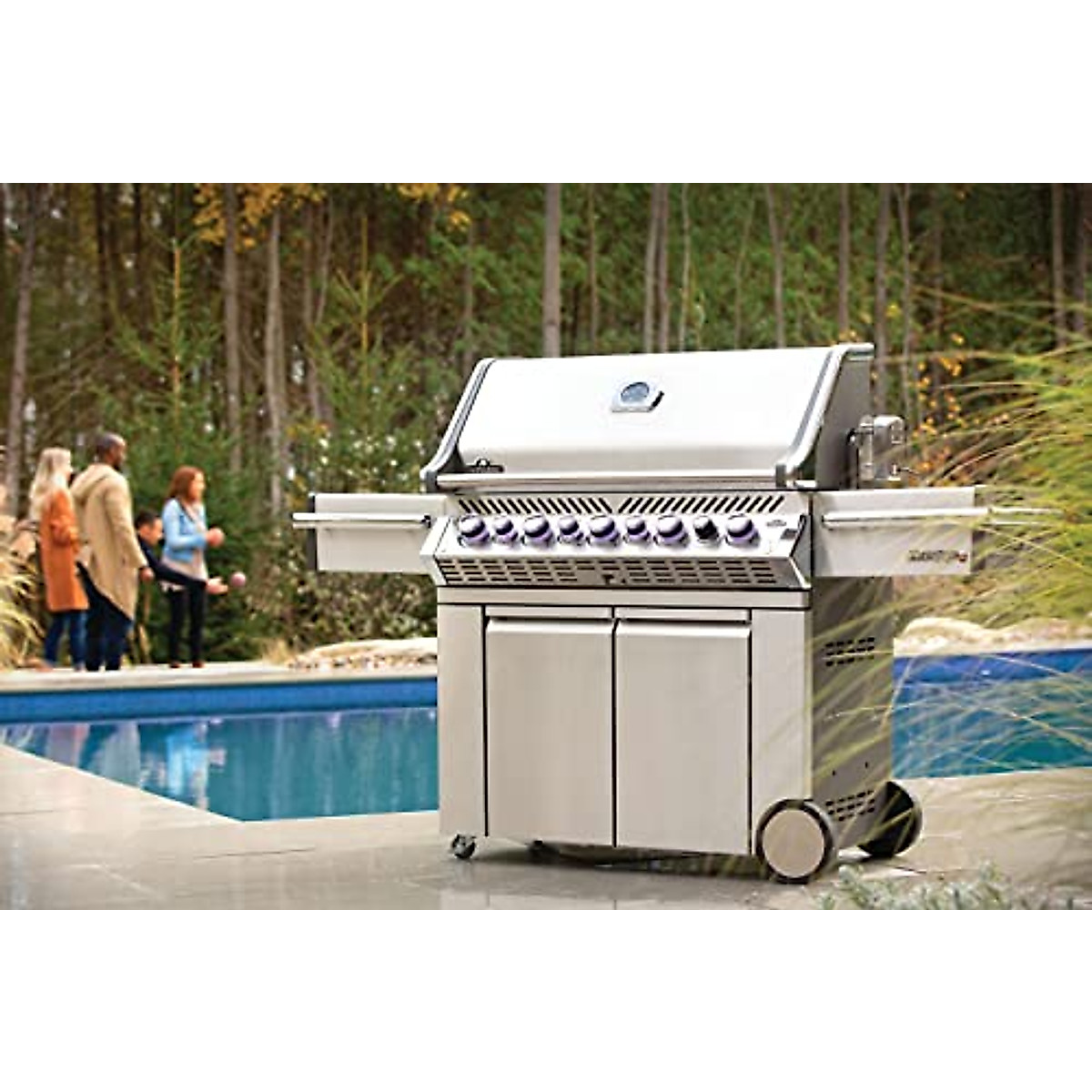 Napoleon PRO665RSIBNSS-3 Prestige PRO RSIB Natural Gas Grill, 665 sq.in. + Infrared Side and Rear Burners, Stainless Steel