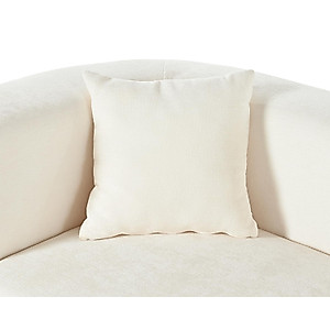 Suheww Large Curved Sectional Couch Curved Cloud Sofa, Modern Sectional Curved Couch for Living Room, Modern Comfy Curved Couch Curved Boucle Sofa Couch with 3 Pillows for Living Room(Beige,Chenille)