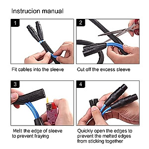 Alex Tech 25ft - 1/2 inch Cord Protector Wire Loom Tubing Cable Sleeve Split Sleeving for USB Audio Video Power Cord – Protect Cat from Chewing - Black