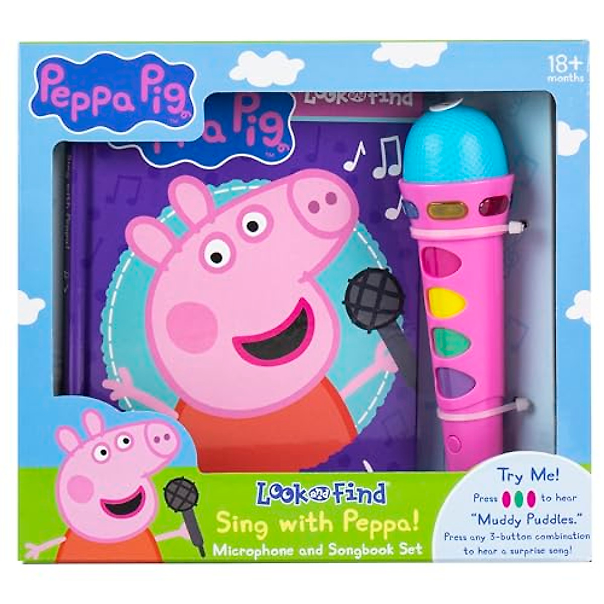 Peppa Pig - Sing with Peppa! Microphone and Look and Find Sound Activity Book Set - PI Kids (Play-A-Song)