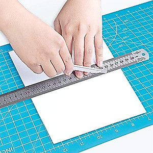 AIRGAME Self Healing Cutting Mat 18"x12" Non-Slip PVC Double Sided 5-Ply A3 Art Craft Rotary Cutting Mat for Quilting, Sewing Crafts Hobby Fabric Precision Scrapbooking Project(Blue/Light blue)