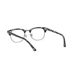 Ray-Ban RX5154 Clubmaster Square Prescription Eyeglass Frames, Blue/Grey Striped/Demo Lens, 51 mm