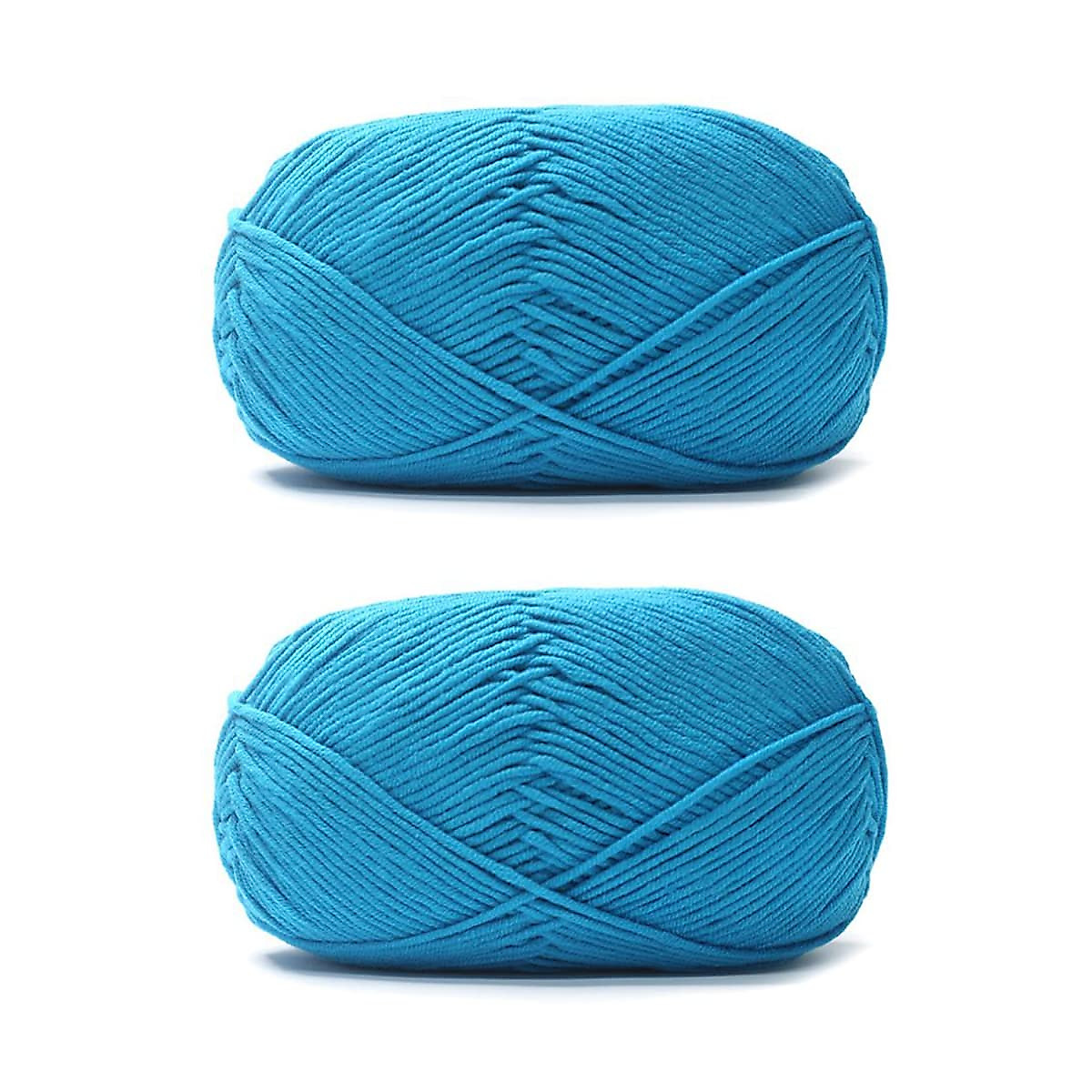 Acrylic & Cotton Blended Knitting and Crochet Yarn Soft Medium Yarn, Breathable and Skin Friendly for Baby Garments, Scarves, Hats, and Craft Projects 200g 27-Dark Blue