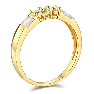 14k Yellow Gold Solid Wedding Engagement Ring and Wedding Band 2 Piece Set - Size 8