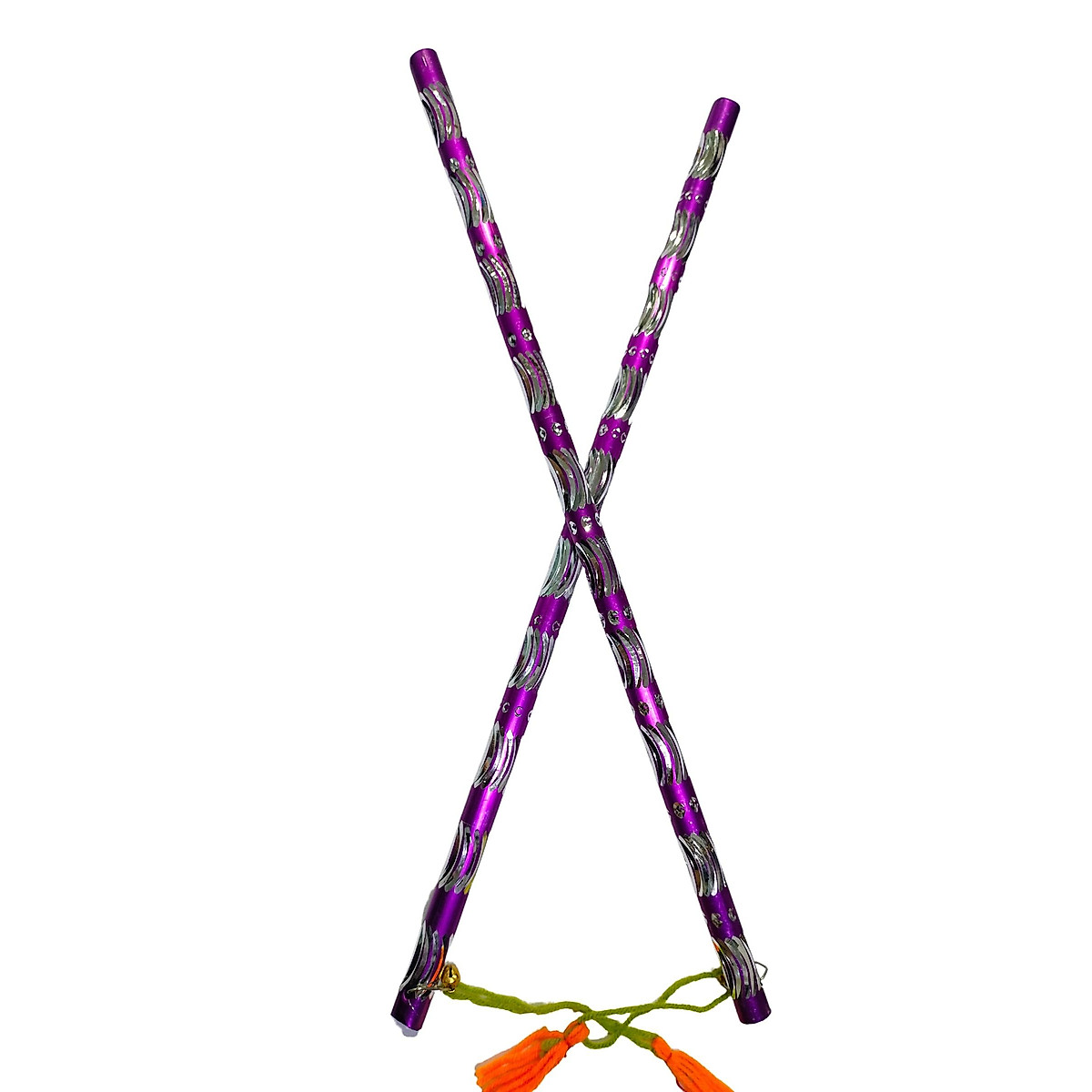 JAGMOR Navratri Special dandiya| Metal Aluminum Navratri Raas Garba Dandiya Sticks, 1 Big Pair and 1 Small Pair, Pink Color, Pack of 4