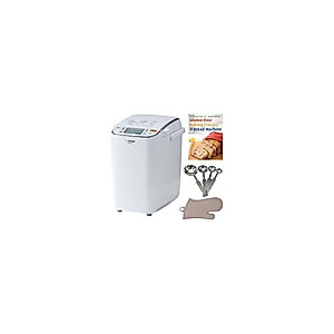 Zojirushi Home Bakery Maestro Breadmaker Bundle with Gluten-Free Book, Oven Mitt and Spoon-Set (4 Items)