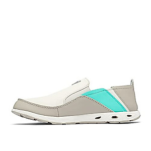 Columbia Men's Bahama Vent PFG Boat Shoe, Cloud Grey/Electric Turquoise, 9.5