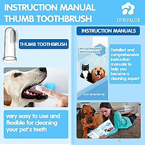 ofikpaloe Dog Teeth Cleaning Kit, Electric Dog Tartar Remover for Teeth, Pet Ultrasonic Dental Cleaning Machine, Easy Dog Dental Care, Suitable for Large and Small Dogs. (Black)