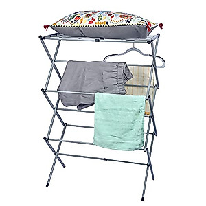 Finnhomy Pre-Assembled Clothes Drying Rack, Drying Rack Clothing, Expandable Laundry Drying Rack, Towel Rack for Indoor and Outdoor Use, 41.3" x 29.5" x 15", Grey