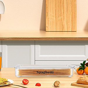 Yomjarl Pasta Storage Container Plastic Spaghetti Food Storage Box, Airtight Spaghetti Noodle Holder Rectangular Chopstick Storage Box for Spaghetti, Pasta, Noodles, Eggs, Fruits Snacks