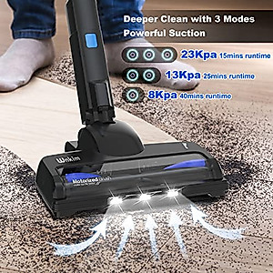 WnkimTech Cordless Vacuum Cleaner, Stick Vacuum with 3 Suction Mode for Hardwood Floor, Up to 40 Mins Rechargeable Battery, 6-in-1 Household Wireless Upright Lightweight Vacuum for Pet Hair Carpet Car