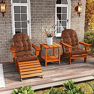 Big Hippo Adirondack Chair Cushion, Patio Rocking Chair Cushions for High Back Chair 44x19x4 inch (Brown, 1)