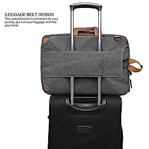 CoolBELL Convertible Backpack Shoulder Bag Messenger Bag Laptop Case Business Briefcase Leisure Handbag Multi-Functional Travel Rucksack Fits 17.3 Inch Laptop for Men/Women (Canvas Dark Grey)